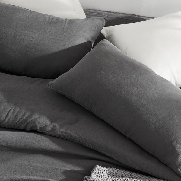 Dark Sky Reserve - Portugal Made 100% Linen Pillow Sham (2-Pack) - Charcoal Gray - On Sale - Bed ...
