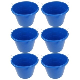 Homz 18 Gal Plastic Open Storage Round Utility Tub with Handles, Blue ...