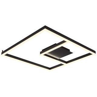 PageOne Lighting Symmetry Satin Dark Gray LED Semi-Flush Mount - Bed ...
