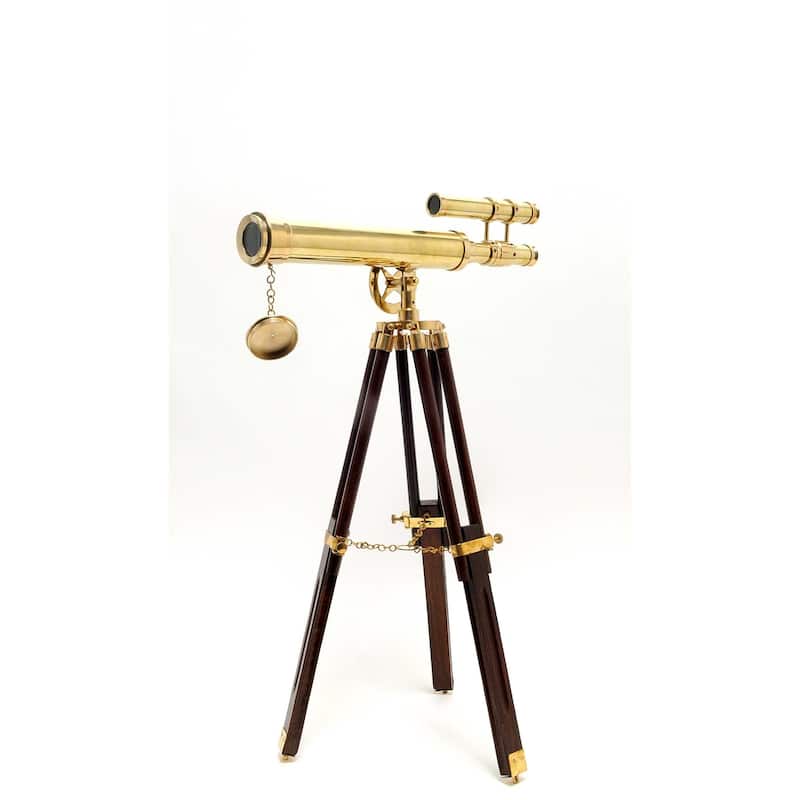 Vintage Look Brass Double Barrel Harbor Telescope - 17.5x2.25x26 ...