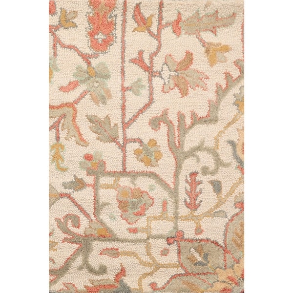 Hand Tufted Hand Made Wool Transitional Oriental Area Rug Beige Color ...