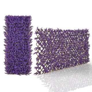 Gymax Expandable Fence Privacy Screen Decorative Faux Purple - Bed Bath ...