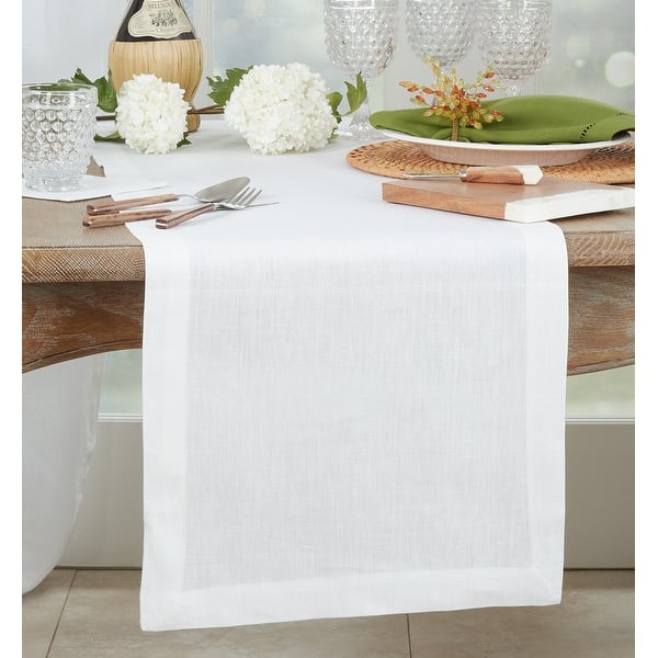 Dining Table Runner With Plain Linen Design - On Sale - Bed Bath ...