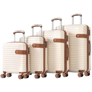 4 Pcs Hardshell Luggage Set, Carry On Suitcase Luggage w4 Packing Cubes ...