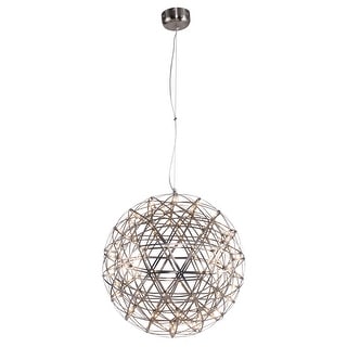 92 Light Round Satin Nickel Metal Frame LED Fixture - Bed Bath & Beyond ...