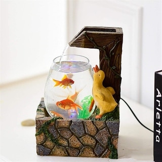 Indoor Tabletop Fountain Desktop Fountain and Small Fish Tank Automatic ...