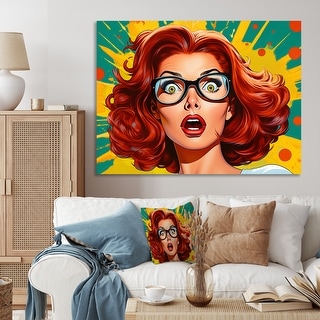 Designart "Pop Art Retro Portrait" People Canvas Art Print - Bed Bath ...