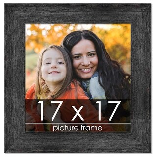 17x17 Distressed/Aged Black Wood Picture Square Frame - Bed Bath ...