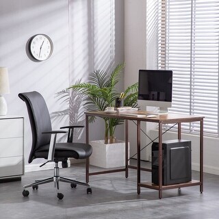 3 Tier Industrial Computer Desk Table Brown - Bed Bath & Beyond - 37218046