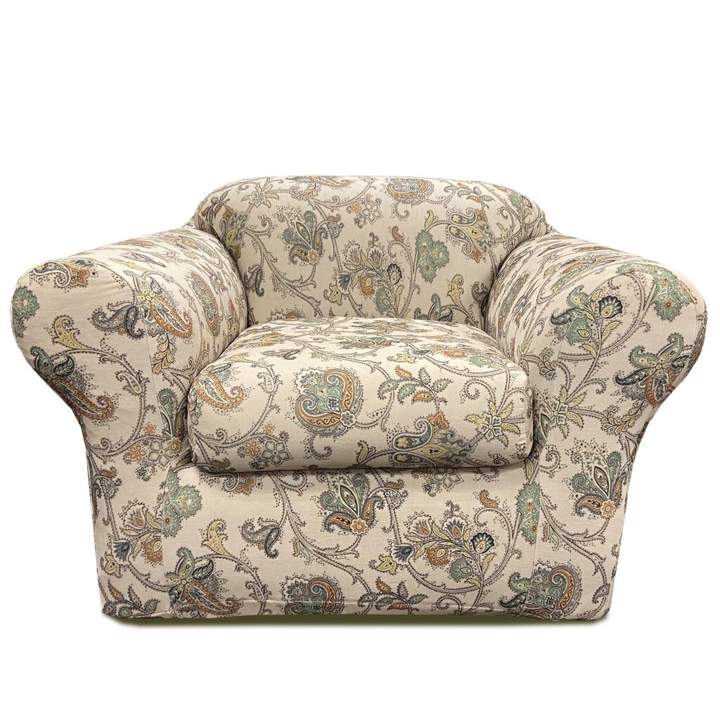 SureFit Home Decor Stretch Arezzo by Waverly Two Piece Chair Slipcover ...