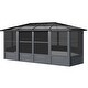 Erommy Outdoor Solarium Sunroom, Patio Hardtop Gazebo, Aluminum Frame ...
