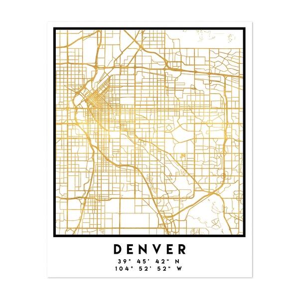 Denver Colorado Denver Street Map Maps Minimal Urban Art Print/Poster ...