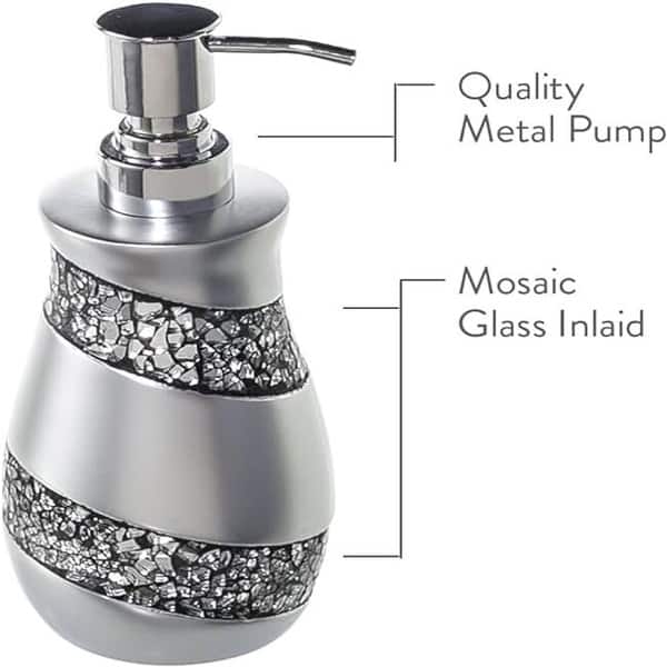 Creative Scents Silver Mosaic Hand Soap Dispenser - Gray - Silver /Gray ...