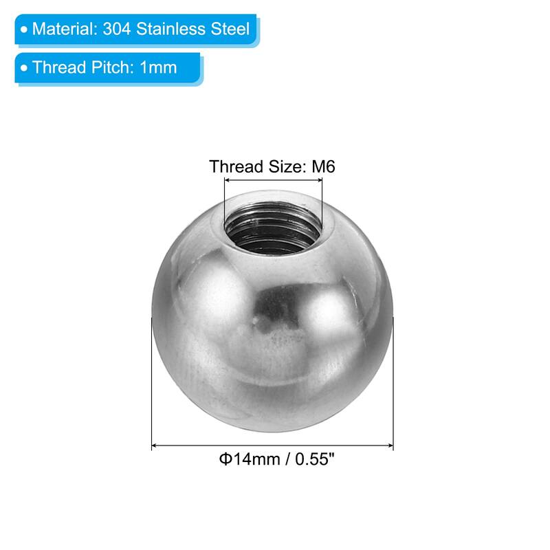 M4x8mm Ball Nuts Knob, 5 Pcs Thread Blind Hole Screw Cap Cover, Silver ...