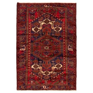 ECARPETGALLERY Hand-knotted Andelz Navy Wool Rug - 4'2 x 5'9 - Bed Bath ...