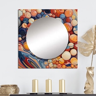 Designart "Mystical Marbles I" Abstract Shapes Wall Mirror - Abstract ...