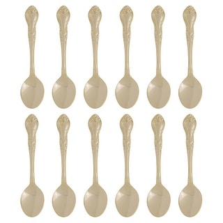 Fino Demi Spoon Set, Traditional Design, Gold Plated Stainless Steel ...