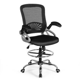 Adjustable Height Mid Back Mesh Drafting Chair - Bed Bath & Beyond ...