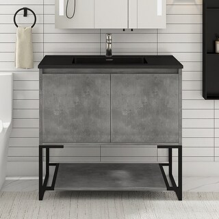 36-inch Freestanding Bath Vanity with Cultured Mable Top - Bed Bath ...