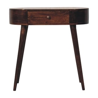 Artisan Furniture Solid Wood Honey Caramel Rounded Small Console Table ...