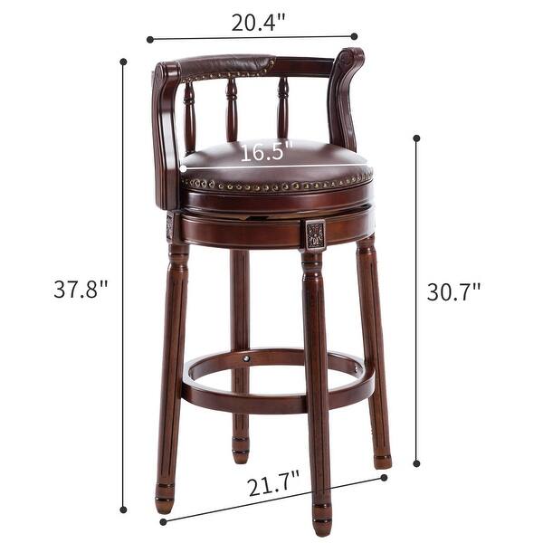 Cow top Leather Wooden Bar Stools Chair - Bed Bath & Beyond - 39176571