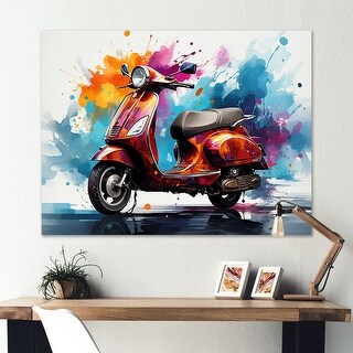 Designart "Graffiti Scooter Delight II" Scooter Wall Art - Bed Bath ...