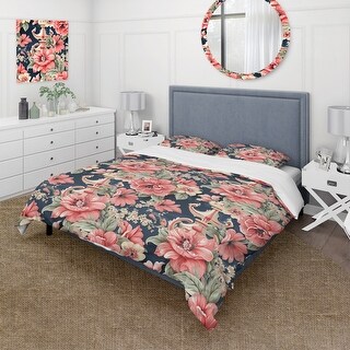 Designart "Maritime Damask Voyage Floristry" Pink Damask bedding covert ...