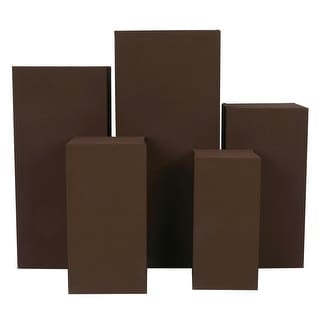 5 pcs Square Cylindrical Pedestal Stand Covers ONLY Chocolate Brown ...