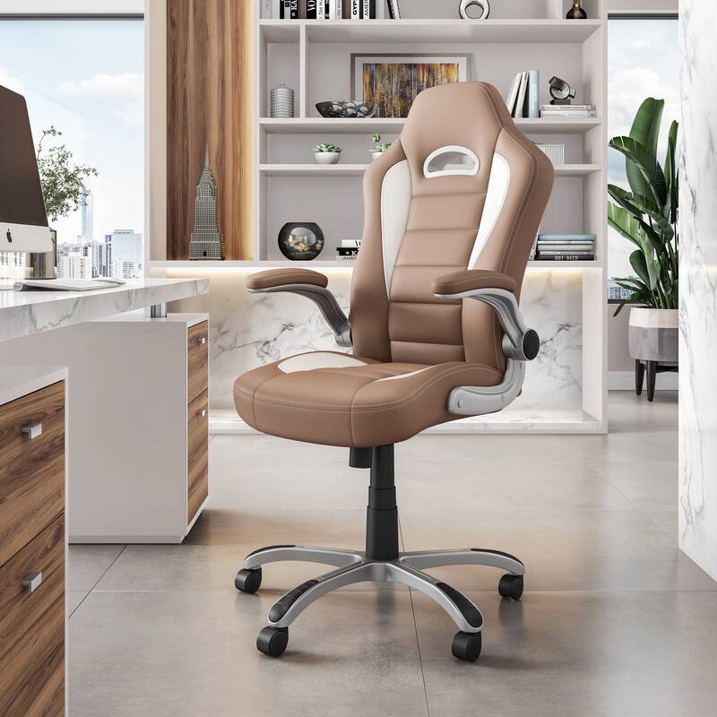 Techni Mobili High Back Executive Sport Race Office Chair with Flip-Up ...