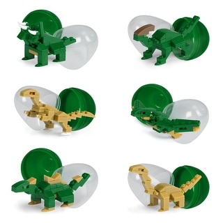 6Pcs Dinosaur Building Blocks Easter Eggs - STEM Science Gift for Egg ...