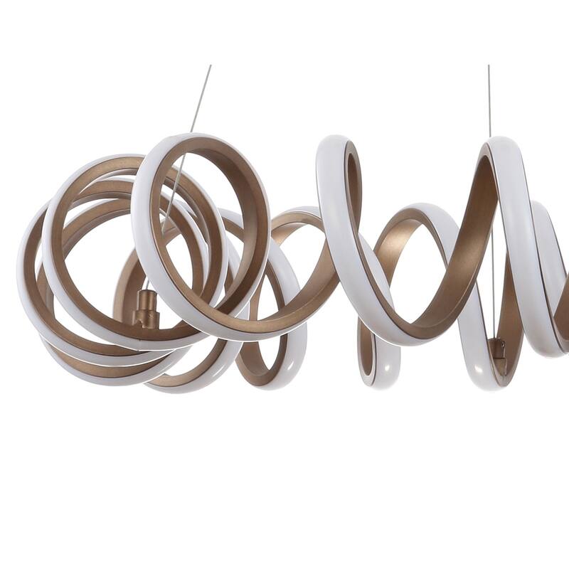 Turing 24" Adjustable Spiral Integrated LED Metal Chandelier Ceiling ...