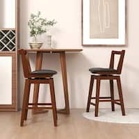 360-Degree Swivel Stools with Leather Padded Seat - 18" x 20.5" x 43.5 ...