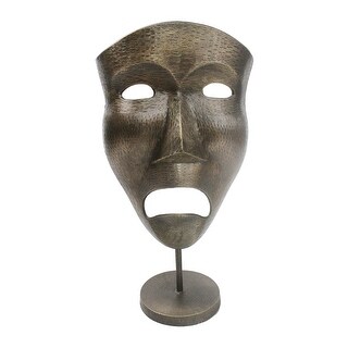 Metal 30"h Theater Mask On Stand, Bronze 30"H - 15.25" x 9.5" x 30.0 ...