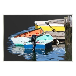 Stupell Docked Dinghy Boats Bold Hues Wall Plaque Art by Emily Kalina ...