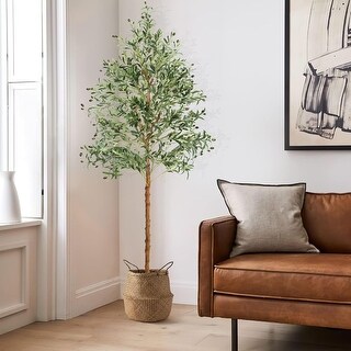 7FT Tall Faux Olive Tree for Home Office Decor - 7 ft - Bed Bath ...