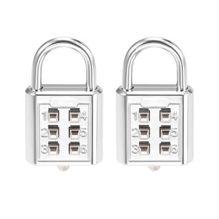 6-Digit Combination Padlock Push Button Lock for Locker Cabinet Silver ...