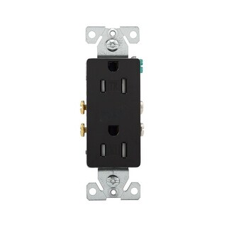 15 AMP Rectangle Black Electrical Receptacle Plastic-Aluminum American ...
