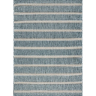 Teal Striped Indoor Outdoor Area Rug - Bed Bath & Beyond - 34737200
