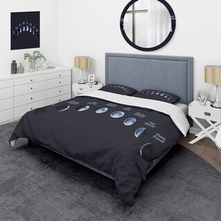Designart 'Moon Phases In Space' Bohemian & Eclectic Duvet Cover ...