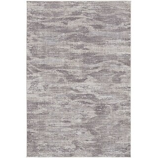7' X 9' Tan Taupe And Gray Abstract Power Loom Distressed Stain ...