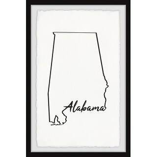 'Alabama Map Outline' Framed Painting Print - Bed Bath & Beyond - 33068824