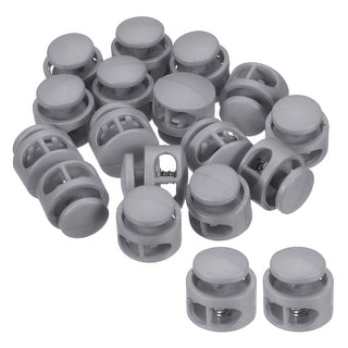 16Pcs 0.7" Dia Cord Locks Double Hole Cord Fastener Grey - Bed Bath ...