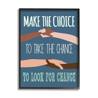 Stupell Look For Change Phrase Diverse Hand Holding Framed Wall Art ...