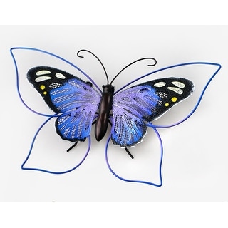 Butterfly With Blue Wire Outline Metal Wall Decor - Bed Bath & Beyond ...