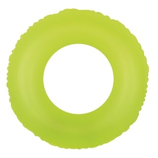 30" Classic Round Neon Yellow Inflatable Swimming Pool Inner Tube Ring ...