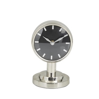 Stainless Steel Metal Small Clock with Numberless Black Clockface ...