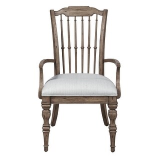 Garrison Cove Wood Spindle-Back Upholstered Seat Arm Chair 2/ctn - 24. ...
