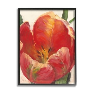 Stupell Soft Red Tulip Floral Close-Up Petal Detail Framed Wall Art ...