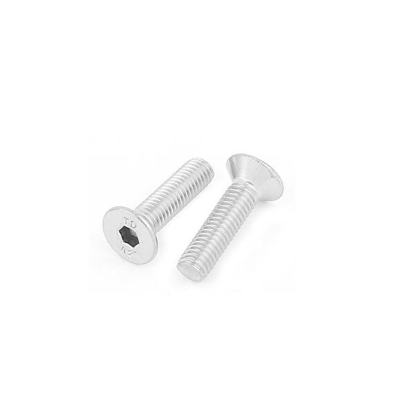 M5x20mm Stainless Steel Hex Socket Flat Head Countersunk Bolts Screw - Silver Tone - Bed Bath ...