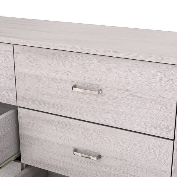 DH BASIC Contemporary 47-inch Wide 6-Drawer Dresser with Bar Pulls by ...